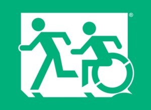 Combined Accessible Means of Egress Icon and Running Man Exit Sign ...