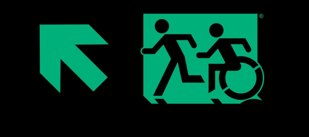 Green on Black | Accessible Exit Sign Project