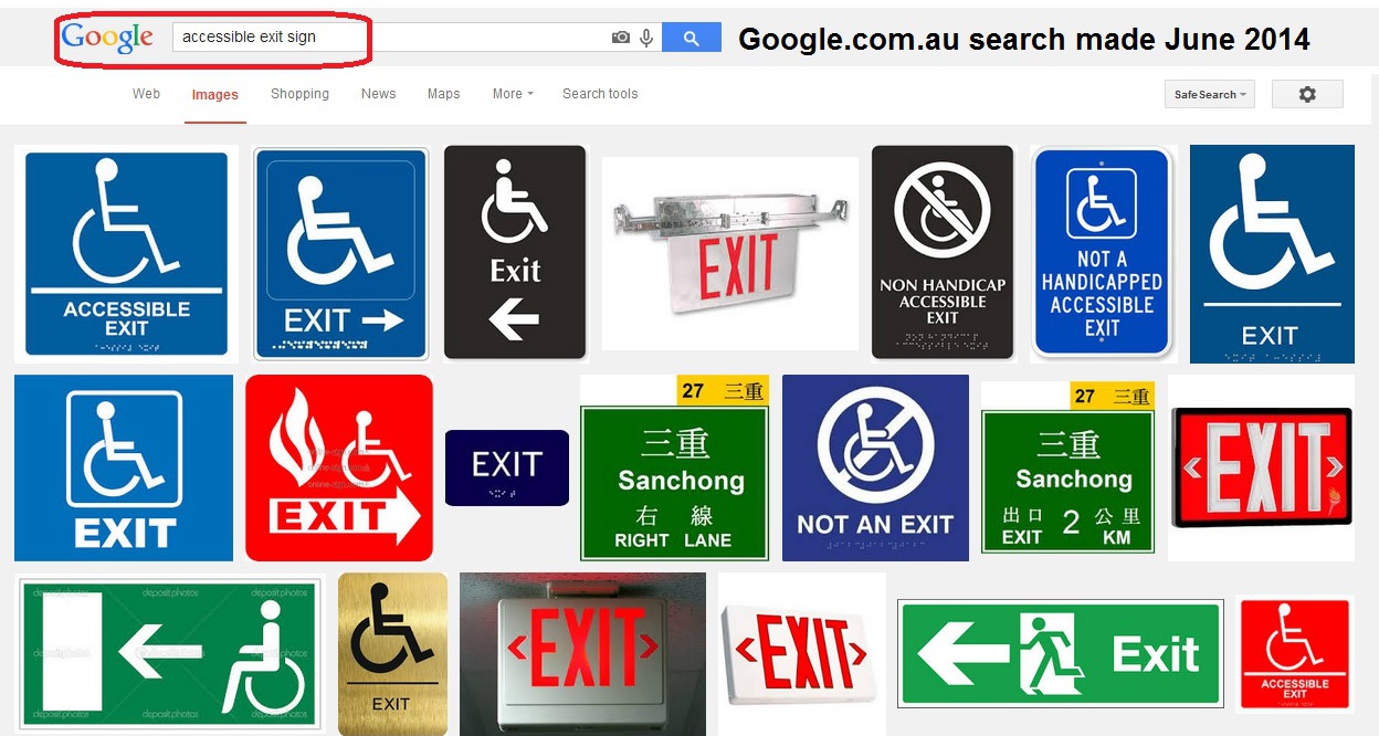 Wheelchair Symbols on Exit Signs | Accessible Exit Sign Project