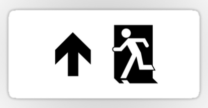 Running Man Fire Safety Exit Sign Emergency Evacuation Sticker Decals ...