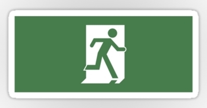 Running Man Fire Safety Exit Sign Emergency Evacuation Sticker Decals ...