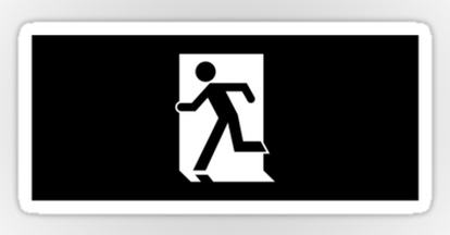 Running Man Fire Safety Exit Sign Emergency Evacuation Sticker Decals ...