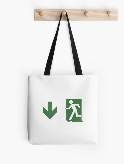 Running Man Fire Safety Exit Sign Emergency Evacuation Tote Shoulder ...