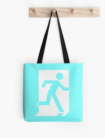 Running Man Fire Safety Exit Sign Emergency Evacuation Tote Shoulder ...