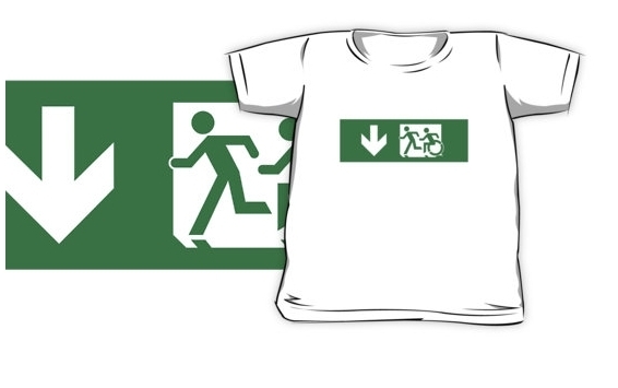 Accessible Exit Sign Project Wheelchair Wheelie Running Man Symbol ...
