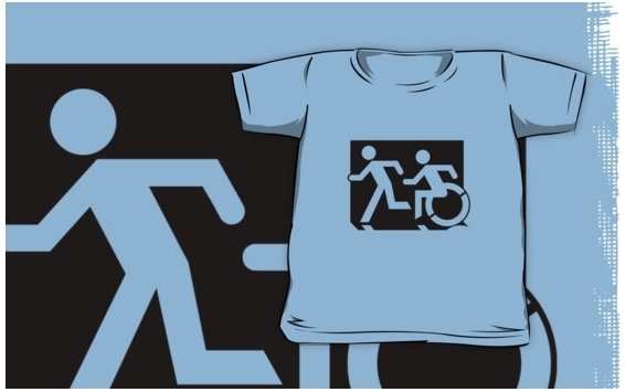 Accessible Exit Sign Project Wheelchair Wheelie Running Man Symbol ...