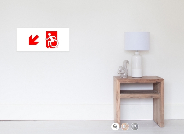 Accessible Exit Sign Project Wheelchair Wheelie Running Man Symbol ...