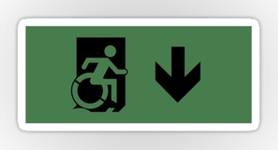 Accessible Exit Sign Project Wheelchair Wheelie Running Man Symbol ...