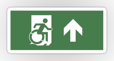 Accessible Exit Sign Project Wheelchair Wheelie Running Man Symbol ...