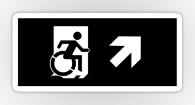 Accessible Exit Sign Project Wheelchair Wheelie Running Man Symbol ...