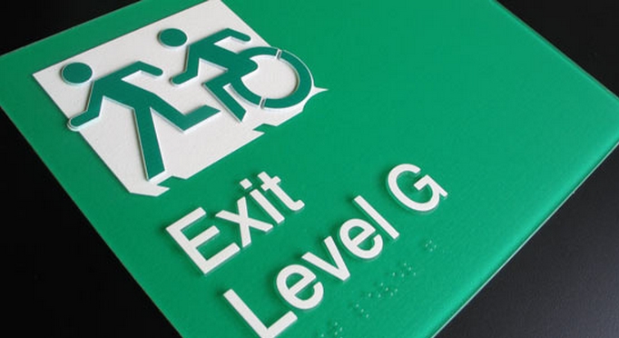 The use of Accessible Exit Sign Project designs | Accessible Exit Sign ...