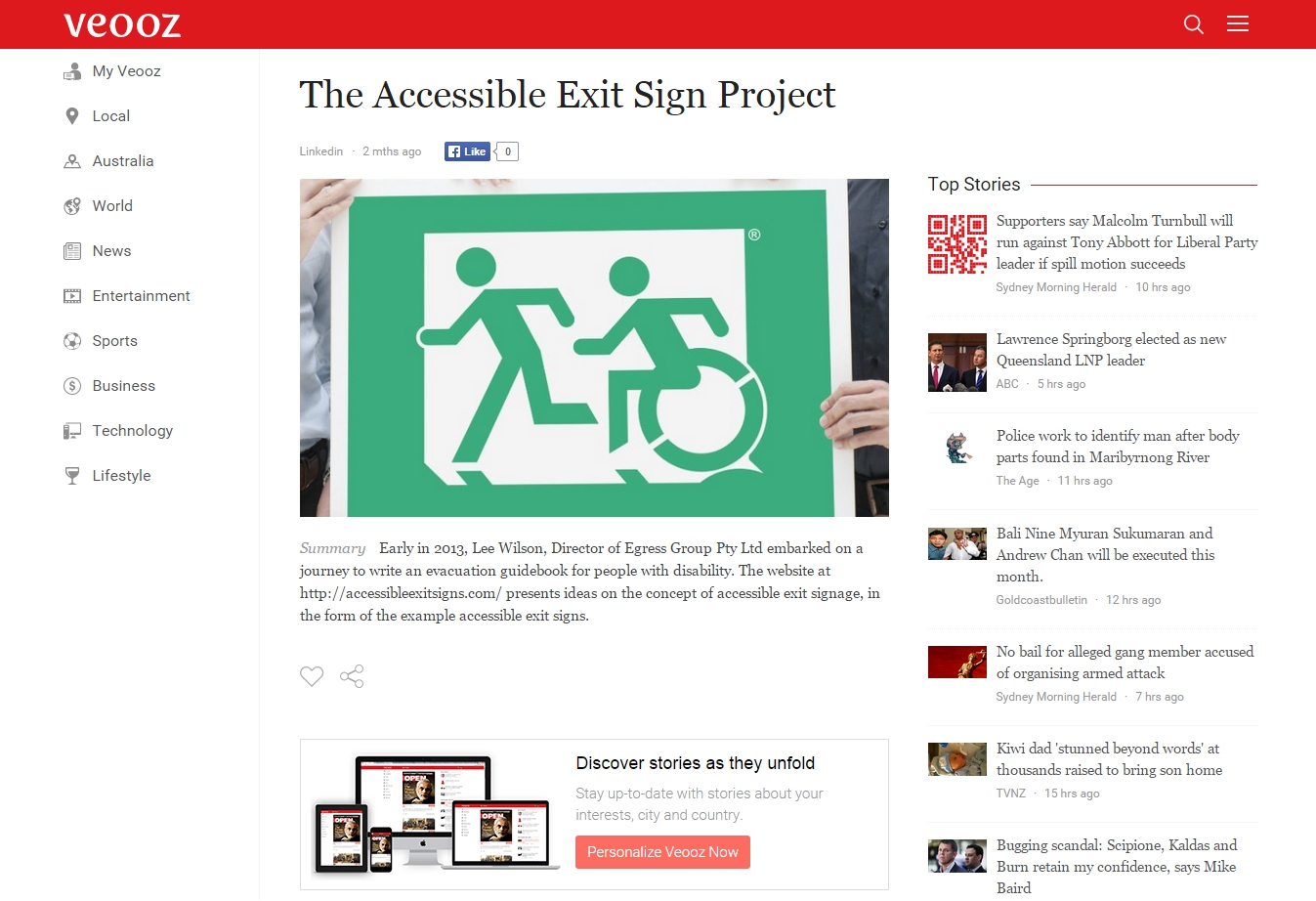 Accessible Means of Egress Icon in the Press | Accessible Exit Sign Project