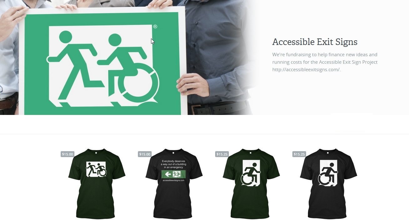 Accessible Exit Sign Project Fundraising Merchandise | Accessible Exit ...